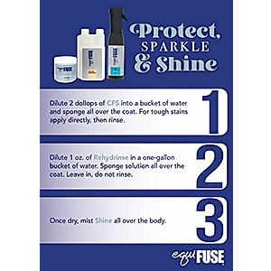 EquiFUSE Rehydrinse 1-Step Coat Protector + Conditioner for Horses | Fortifies and Strengthens The Horse's Coat | Protects Against Dehydration (64 oz)