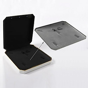 HSLFUAI Necklace Display with Led Light,Jewelry Box for Necklace, Necklace Boxes for Jewelry Gift,Jewelry Gift Box for Wedding, Birthday, Valentine' Day, Mother'S Day, Christmas,Black Velvet Interior