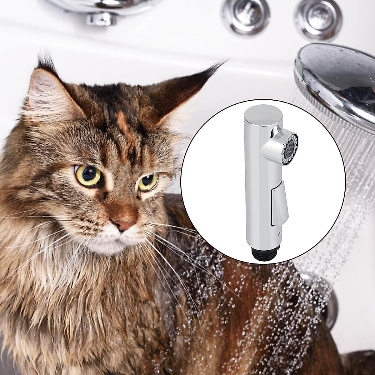 Kitchen Sink Faucet Sprayer Head, Kitchen Faucet Head Pull Down Faucet Sprayer Head Nozzle Kitchen Sink Faucet Head Replacement Spray 2 Function for Home Bathtub Basin Standard G1/2 Male Connector