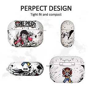 Case for AirPods Pro 2 Generation: NANTING Creative One Piece Anime Cool Compatible with 2022 Apple Earphone Wireless Charging Protective Cover (Luffy)