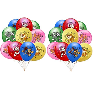 Paw Dog Patrol Birthday Decorations and Banner - Paw Dog Patrol Party Balloons - Character Cake Topper and Cupcake Picks - Kids Dog Theme Birthday Party by Jolly Jon