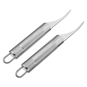 1 Set 2 Pcs Stainless Steel Shrimp Opener Fish Seafood Cleaner Tool Prawn Cleaning Tool Seafood Picks Tool Shrimp Prawn Peeler Crab Poop Oyster Wooden Peeling Machine Lobster