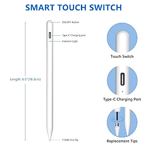 Stylus Pen for iOS&Android Touch Screens, Active Pencil for Samsung, Smart Digital Stylus Pens for Lenovo/Vivo/Mi/HUAWEI and Other Tablets, iPhone/Samsung/Google Pixel Smart Phones for Drawing&Writing