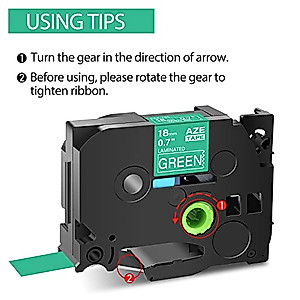 GREENCYCLE Compatible for Brother P-Touch TZ TZe Label Tape 18mm 0.7" 3/4-Inch White on Clear/Black/Red/Blue/Green, Black on Gold for PT-P710BT PTD400 PTD400AD PTD600 PT-P700 Label Maker-6 Pack