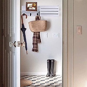 EMERIT Key Holder Wall Mail Organizer Decorative Mounted Organizer White Suitable for Entryway/Hallway