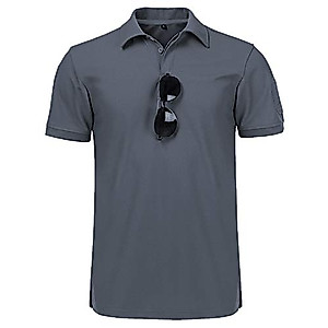 GEEK LIGHTING Mens Polo Shirt Sport Casual Short Sleeve Golf Tennis T-Shirt