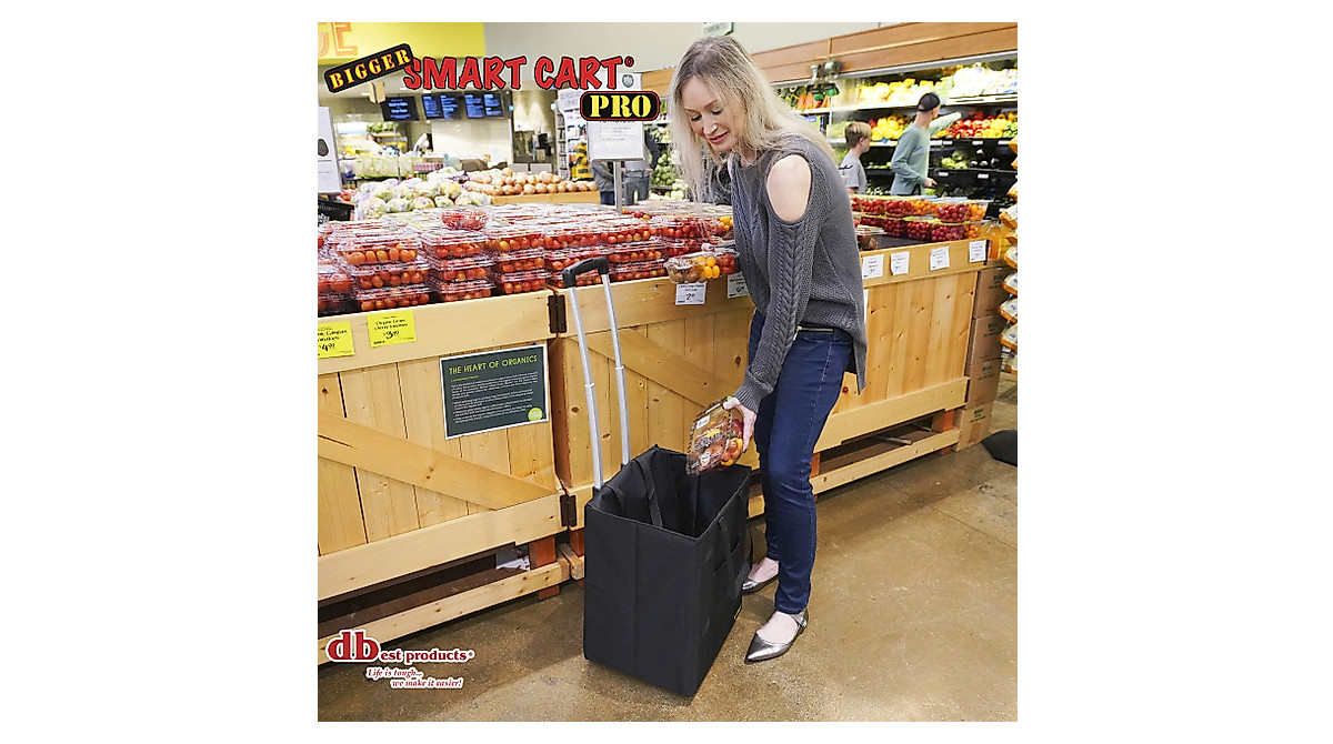 Bigger Smart Cart Pro - Collapsible Grocery Utility Cart