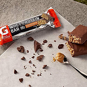 Gatorade Whey Protein Recover Bars, Peanut Butter Chocolate, 2.8 ounce bars, 6 Count