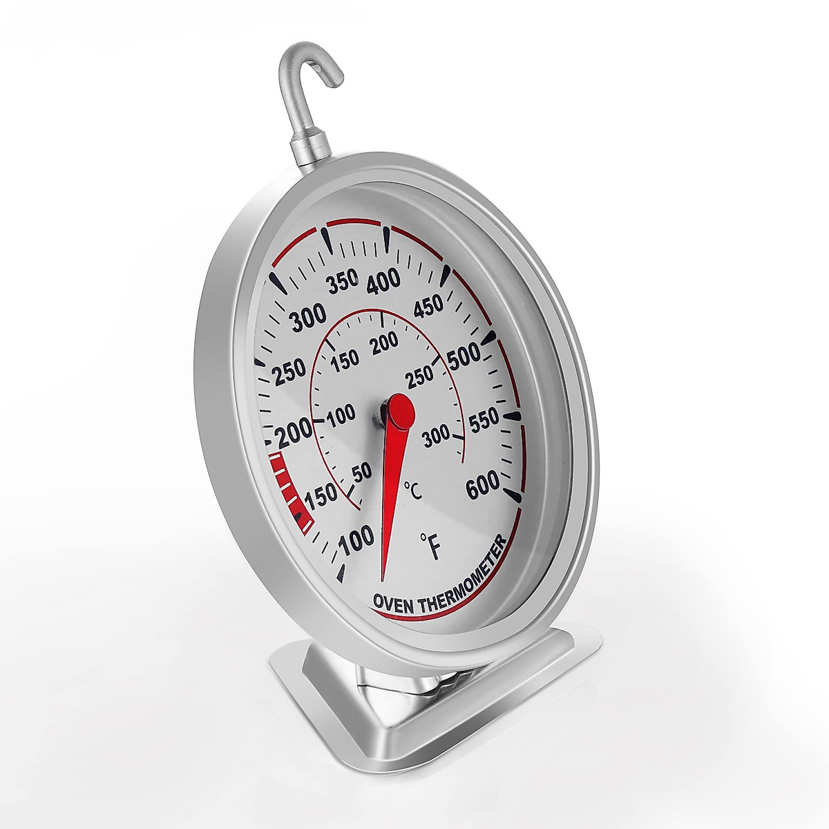 Oven Thermometer 100℉-600℉ & -40℃- 310℃ Double Scale 3 Inch Stainless Steel Large Dial Oven Grill Thermometer for Gas & Electric Oven,Grill Cooking,Accurate Oven Thermometer for Meat,Grilling,Cake