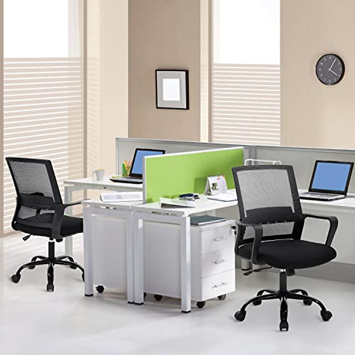 Pazidom Home Office Chair Mesh Chair Desk Chair Work Chair Computer Chair Rolling Chair with Arms for Home Office， Black