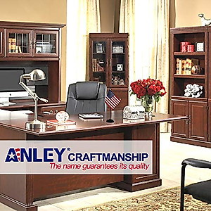 ANLEY USA Deluxe Desk Flag Set - 6 x 4 inch Miniature American US Desktop Flag with 12" Solid Pole - Vivid Color and Fade Resistant - Black Base and Spear Top