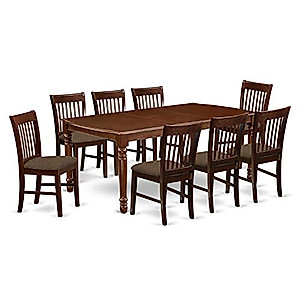 East West Furniture DONO9-MAH-C Dining Set, 9-Piece