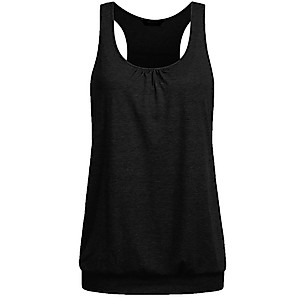 Beyove Workout Tops for Women Yoga Tank Tops Gym Shirts Workout Clothes Excerise Soft Tank Black M
