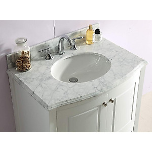 Laviva Estella 32 - White Cabinet White Carrara Marble Countertop