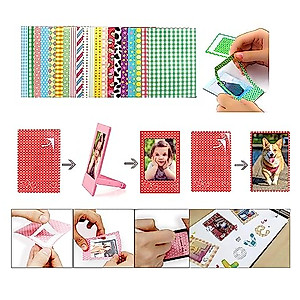 GEMHOPE Camera Accessories Colorful Bundle Kit Compatible with Fujifilm Mini 9/8/90/70/11 12 Accessory Include Film Sticker, Desk Frames, Hanging Frame, Strap, Clips (Colorful)