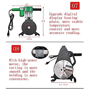 INTSUPERMAI Pipe Fusion Welder 4 Clamps Electric Tube Butt Fusion Machine Pipe Welding Machine PP PE PB PVDF Butt Fusion Welding Machine 110V 2.48"-6.30" (63-160mm) with Digital Heating Plate