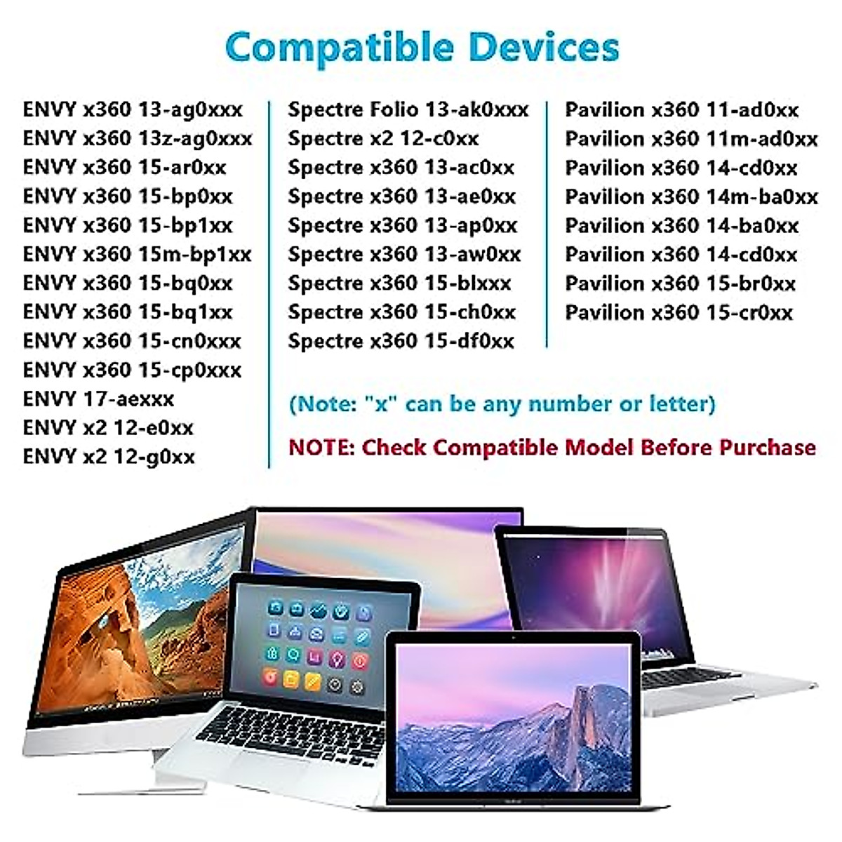 Active Stylus Pen for HP Envy/Specter/Pavilion x360 2-in-1 Touchscreen Laptop,Compatible with HP Envy x360 15/13,Envy x2 12, Envy 17,HP Spectre x360 15/13,Spectre x2 12,Pavilion x360 15/14/11 (Silver)