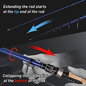 EOW XPEDITE PRO Portable Telescopic Casting and Spinning Fishing Rods, 24T Carbon Blanks & Solid Carbon Tip, Cork Handle, Travel Rod, Short Collapsible Rods