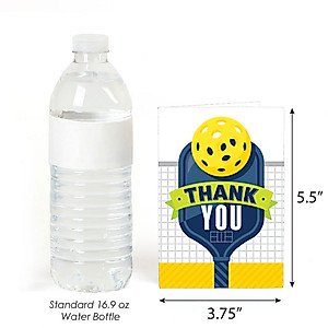 Big Dot of Happiness Let’s Rally - Pickleball - Birthday or Retirement Party Thank You Cards (8 count)