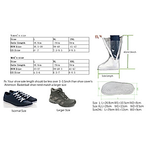 trrcylp Rain Waterproof Boot Cover Non-Slip Shoes Cover Foldable Portable Reusable PVC Snow Overshoes Sole Overshoes Galoshes for Women 6-7or men 4.5-6 Cycling Camping Fishing Travel Black, L