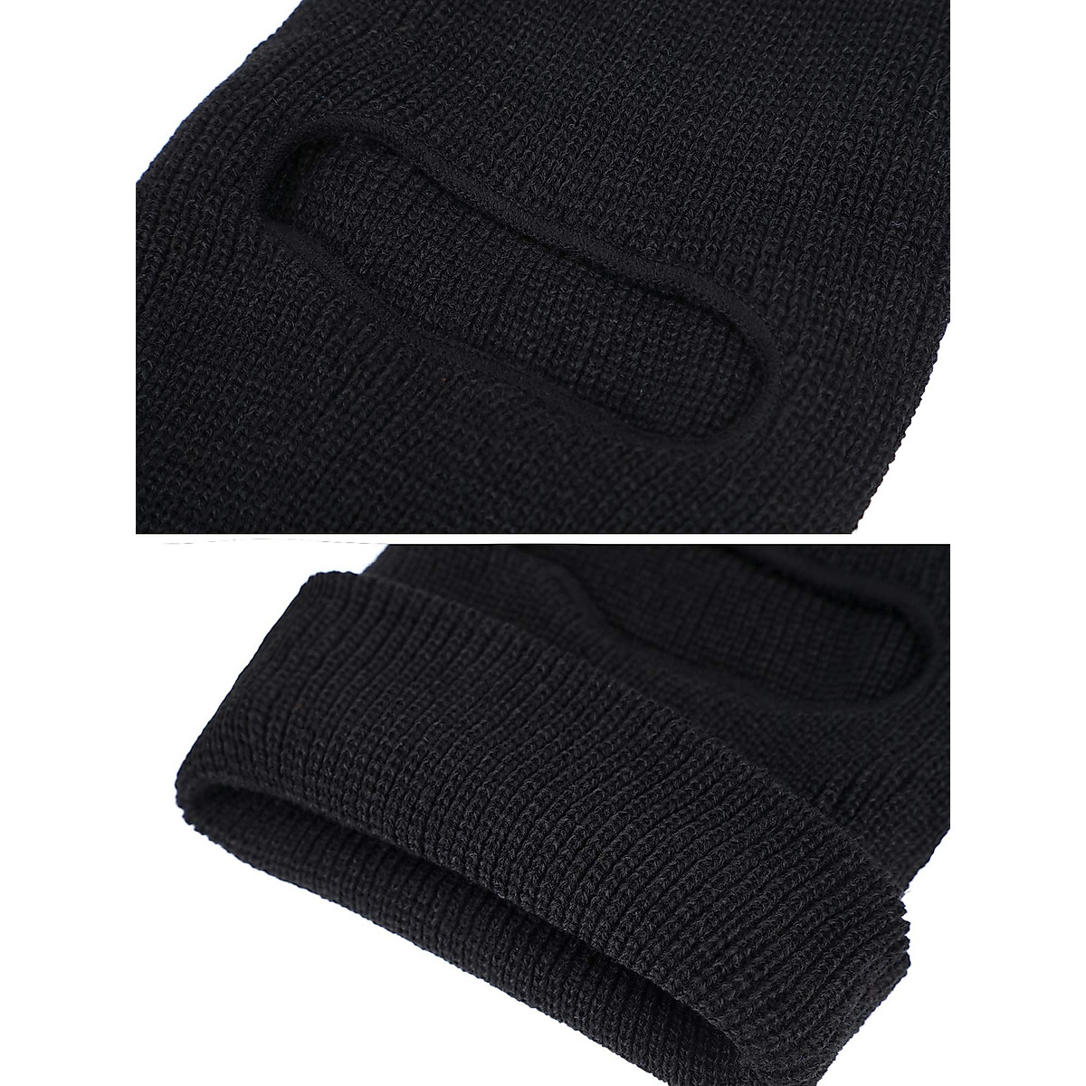 WILLBOND 2 Pieces 1-Hole Knitted Ski Full Face Covering, Adult Winter Balaclava Warm Knitted Full Face Covering for Outdoor Sports Black, 38 x 22 cm/ 14.96 x 8.66 inches (Black)