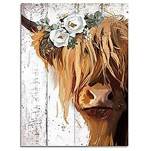 5D Diamond Painting Kits for Adults, Diamond Art DIY Full Drill Round Wall Decor for Living Room Gift Paint with Diamonds Diamond Dotz Cow Paint by Number Diamond Painting Kits for Kids 12X16inch