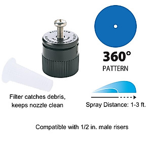 Rain Bird 1300 Flower Bubbler Nozzle, 360° Full Circle Pattern, 1' - 3' Spray Distance