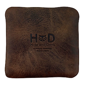 Hide & Drink, Slash Zippered Pouch, Change Holder and Storage for Pocket and Purse Organization with Zipper, Full Grain Leather, Handmade, Bourbon Brown