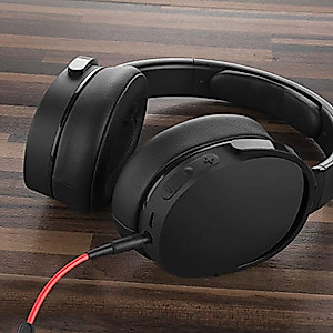 Geekria QuickFit Audio Cable with Mic Compatible with Skullcandy Hesh Evo, Crusher Evo, Crusher Wireless, Cassette, Cable, 3.5mm Aux Replacement Stereo Cord with Inline Microphone (6 ft/1.7 m)