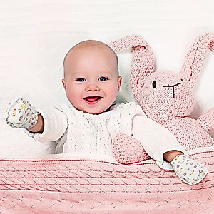 Geyoga Newborn Baby Mittens No Scratch Mittens Soft Elastic Infant Baby Gloves Mittens for 0-6 Months Baby(Lovely Style, 40 Pairs)