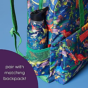 Highlights Insulated Water Bottle for Kids, 20-Ounce Stainless Steel Water Bottles for Boys and Girls, Double Wall Vacuum Insulated, Kids Water Bottle for School (Dinosaur - Green)