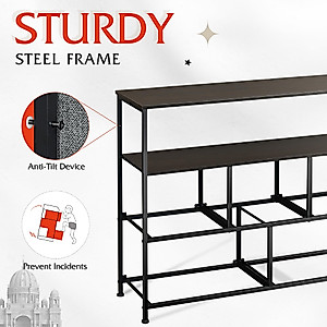 WLIVE Dresser TV Stand, Entertainment Center with Fabric Drawers, Media Console Table with Open Shelves for TV up to 45 inch, Storage Drawer Unit for Bedroom, Living Room, Entryway, Dark Grey