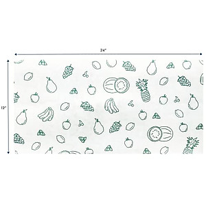 S&T INC. Shelf Liner Non Adhesive, Refrigerator Liner for Shelves Washable, Absorbent Shelf Liner, 12 Inch x 24 Inch, Fruits, 5 Pack