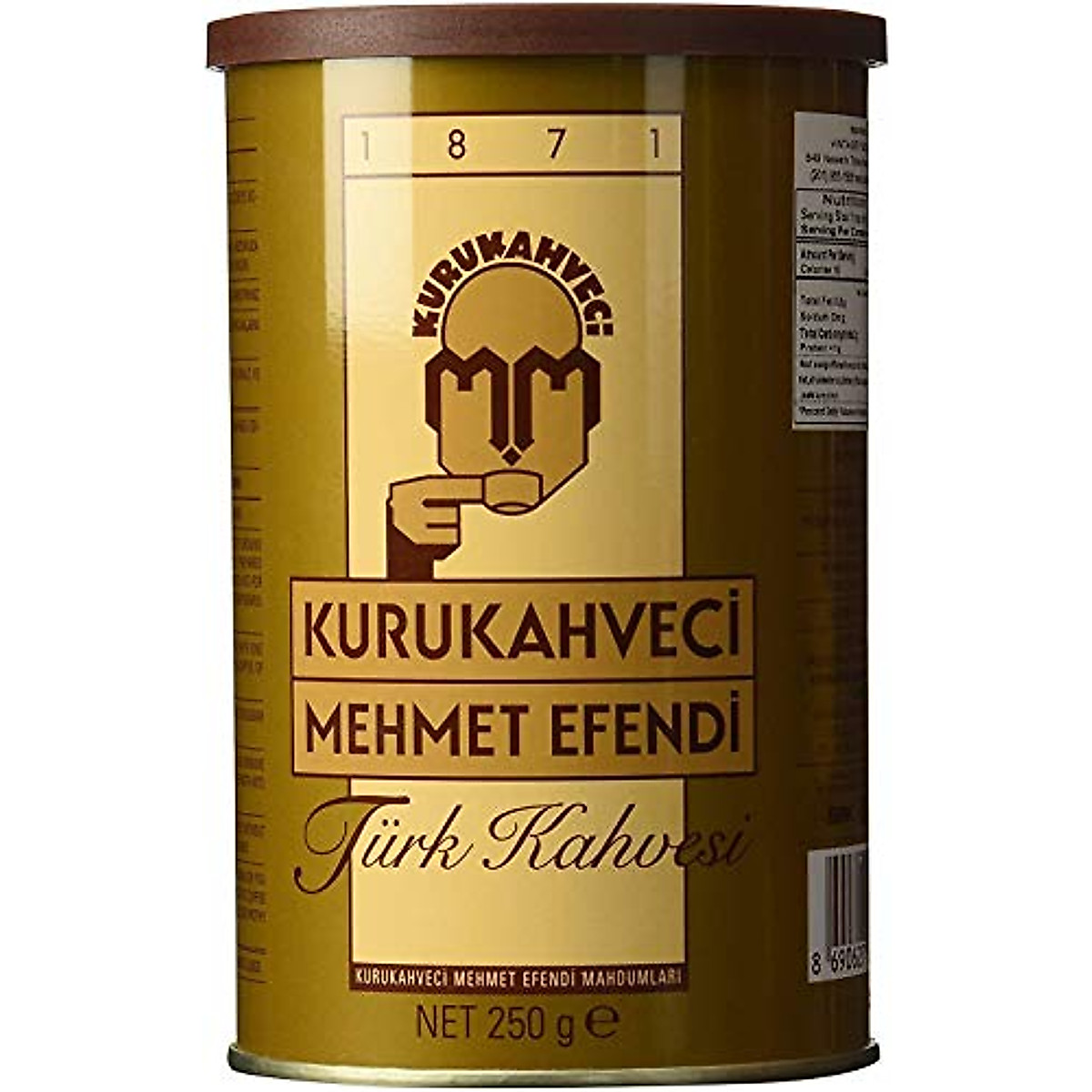 Mehmet Efendi Turkish Coffee 8.8oz w/ Stainless Steel Coffee Pot