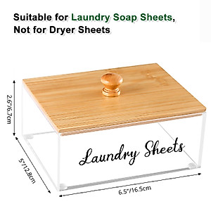 VOTLEVT Acrylic Laundry Sheet Holder with Bamboo Lid, Laundry Detergent Sheet Container/Holder/Dispenser, laundry Room Organization and Storage
