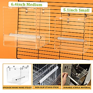 No Mess Bird Feeder for Cage Bird Feeder Automatic Bird Cage Feeder, Acrylic No Spill Bird Feeder Cage for Parakeet Parrot Cockatiels Cockatiels Lorikeet Lovebirds Cage Seed Feeder 6.4inch