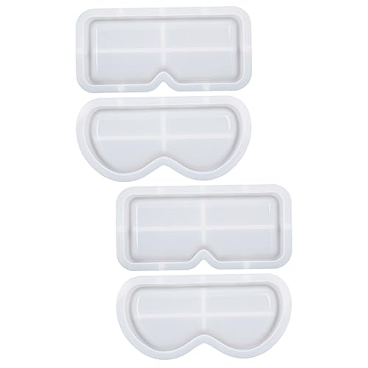 VILLCASE 4 Pcs Resin Glasses Holder Silicone Square Mold Candle Silicone Mold Coaster Resin Mold Candle Resin Mold Jewelry Storage Tray Molds Glasses Tray Resin Mold Silicone Tray Mold
