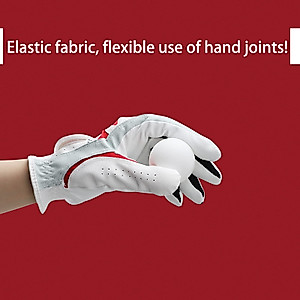 1PC Men's Golf Glove Left Hand Soft PU Leather Outdoor Sport Glove Breathable Golf Hand Wear All Weather Professional Golf Supplies Flexible White Men's Glove for Golfers