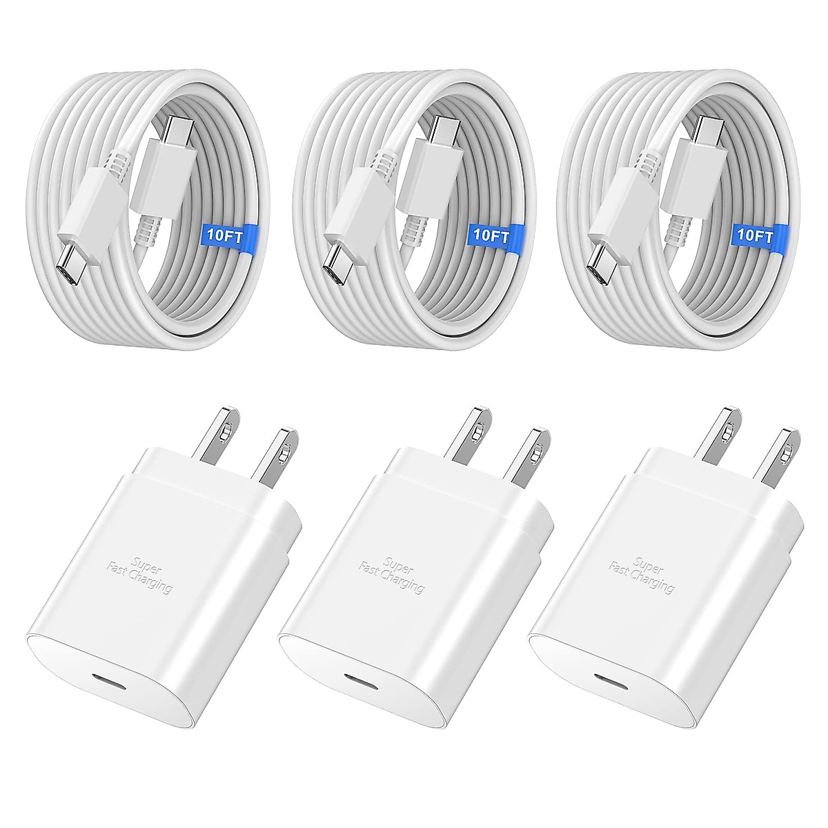wamaxlink Type C Charger Fast Charging, 3 Pack 25W USB C Wall Charger ...