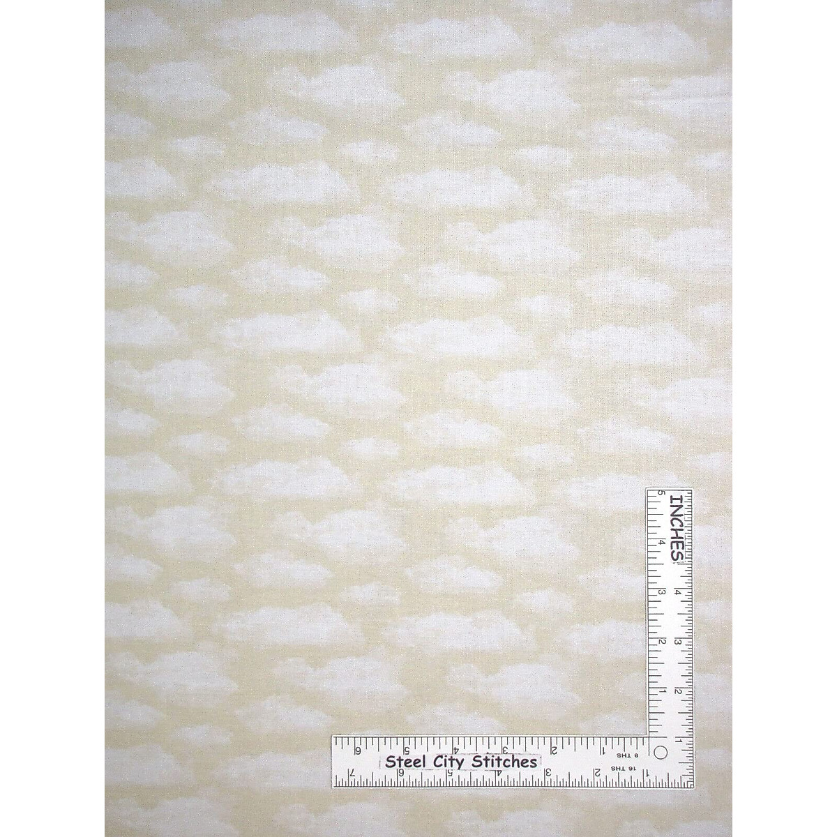 FlashPhoenix Quality Sewing Fabric –Cloud Sky White and Cream Clouds 100% Cotton Fabric QT Faith Religious by The 36x44 Inch by The Yard