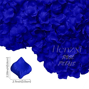 Henzxi 1000 Pcs Rose Petals, Artificial Flower Petals, for Romantic Night, Wedding, Event, Party, Valentine Decor (1000 Pcs, Aroyal Blue)