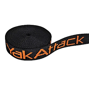YakAttack 12' Cam Strap - Heavy Duty Polyester Kayak Tie Down with Protective Rubber Buckle, Black/Orange - 2 Pack (YEP-1006-12) | Kayak Fishing Accessories