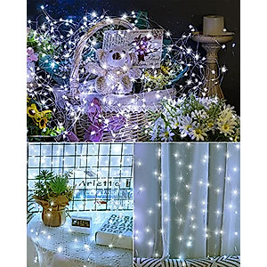 8 Pack Solar String Lights Outdoor Waterproof Each 240 Led 78ft Solar Fairy Lights Outdoor 8 Mode Led Solar Outdoor Lights Tree Lights Waterproof Copper Wire Lights for Tree Garden Yard(Cool White)