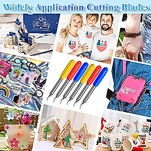 Cludoo 80PCS Replacement Blades for Cricut Blades for Explore Air 2/Air 3/Maker/Maker 3/Expression, 60PCS 45° Standard Blades, 10 PCS 30° Fine Point Blades and 10 PCS 60° Deep Cut Blades