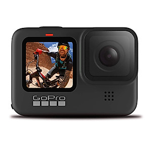 GoPro HERO9 Black - Waterproof Action Camera with Front LCD and Touch Rear Screens, 5K HD Video, 20MP Photos, 1080p Live Streaming, Stabilization + 32GB Card and 2 Extra Batteries