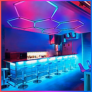 24 Pack Remote Hexagon Lights,RGB Garage LED Panel Light,358 Modes,IP54,LED Ceiling Lights for Party,Gaming