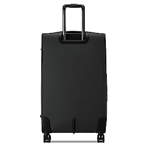 DELSEY Paris Sky Lite Softside Expandable Luggage with Spinner Wheels, Black, Checked-Large 28 Inch