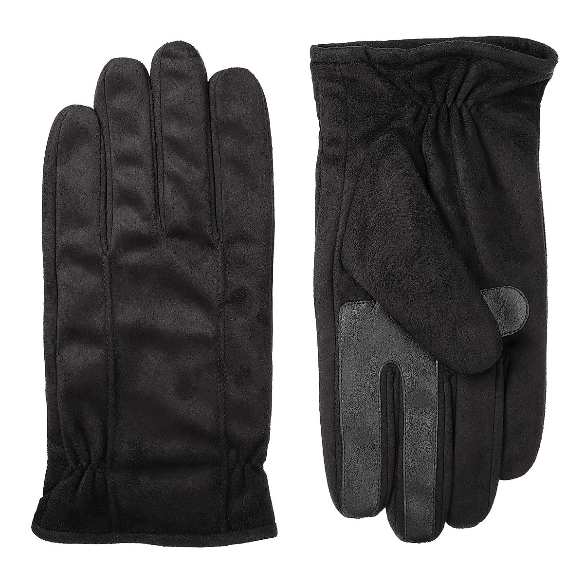 isotoner Men's Microfiber Touchscreen Gloves w/Water Repellent Technology, black, X-Large