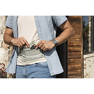 Travelon Rfid Blocking Undergarment Waist Pouch Travel Wallet, Gray, One Size