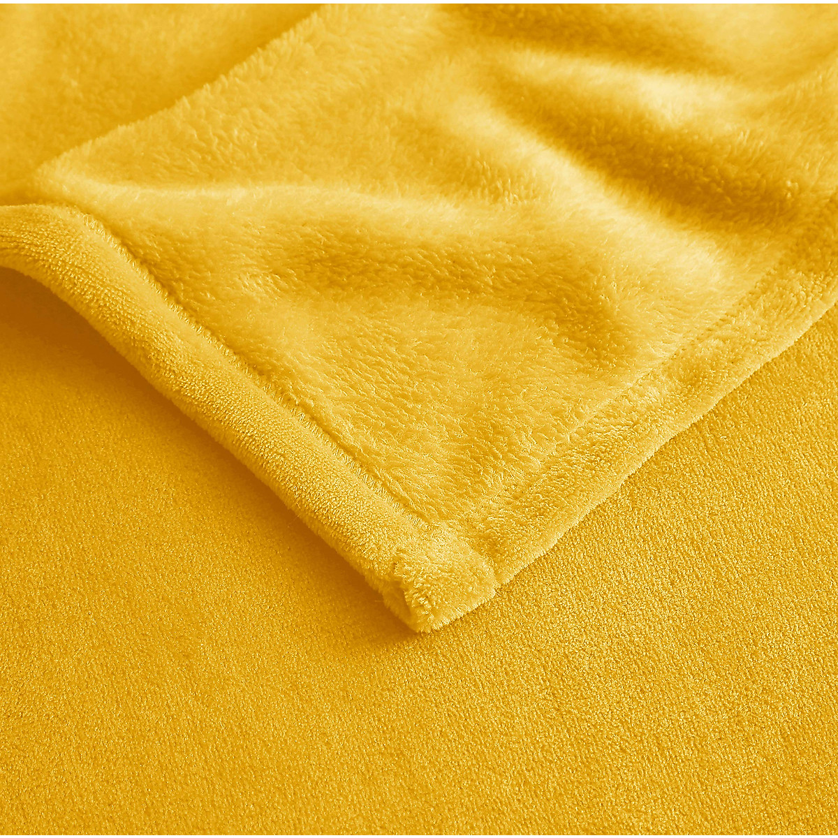 EXQ Home Fleece Blanket Twin Size Yellow Throw Blanket for Couch or Bed - Microfiber Fuzzy Flannel Blanket for Adults
